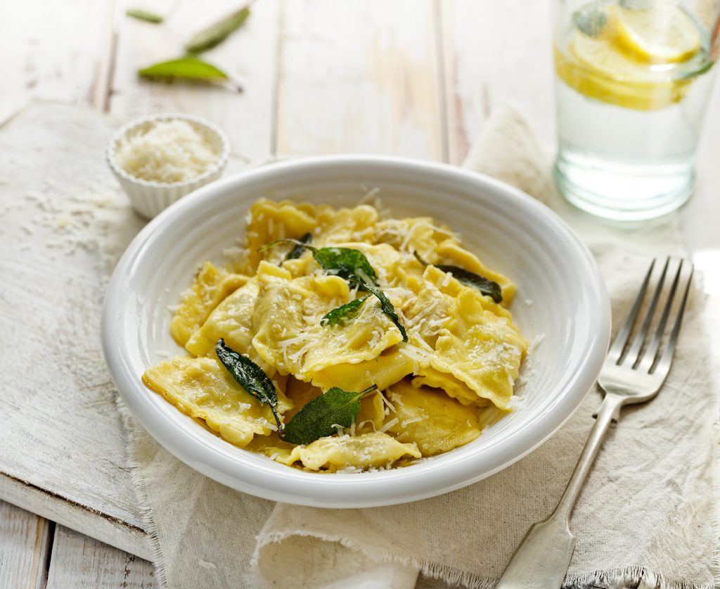 Ravioli with sage butter sprinkled with grana padano cheese – Eurospin ...